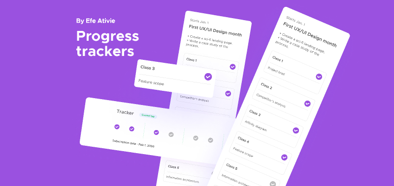 Progress trackers figma free ui kit | UI4Free