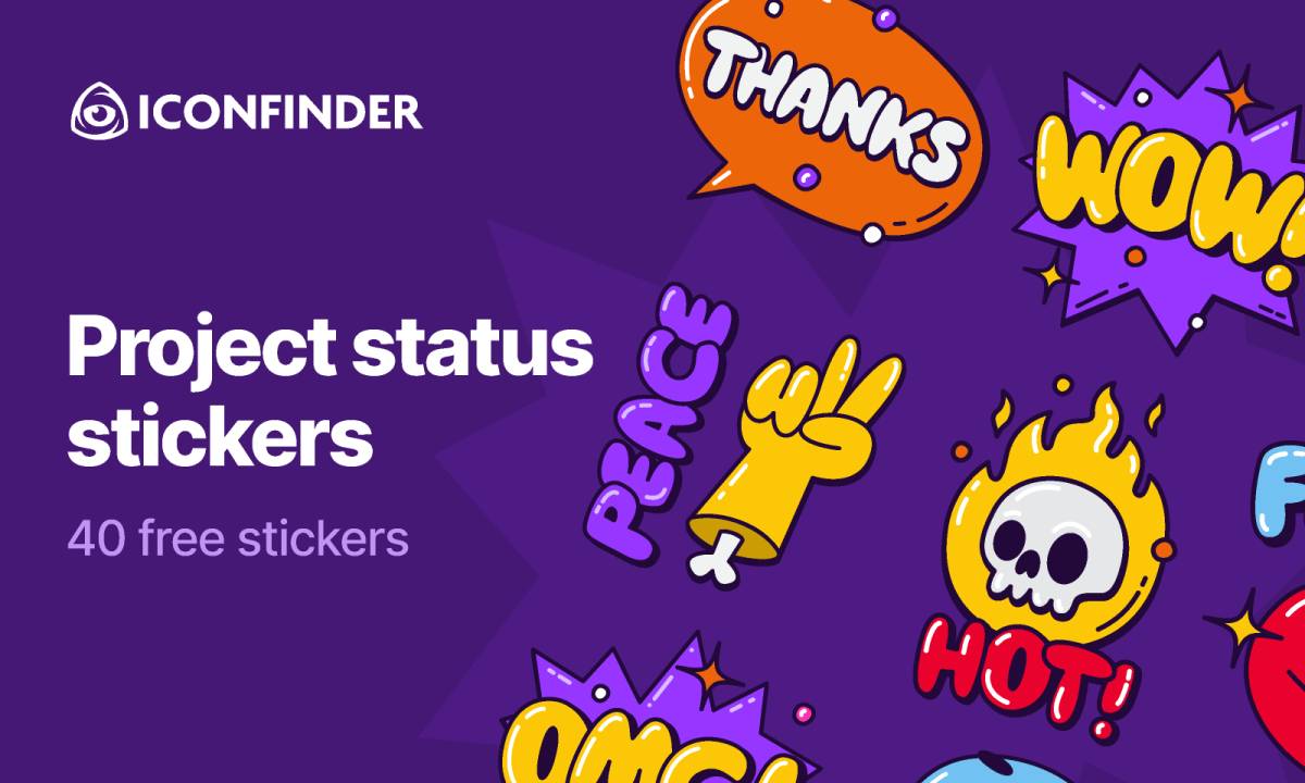 Project status stickers figma illustration template | UI4Free
