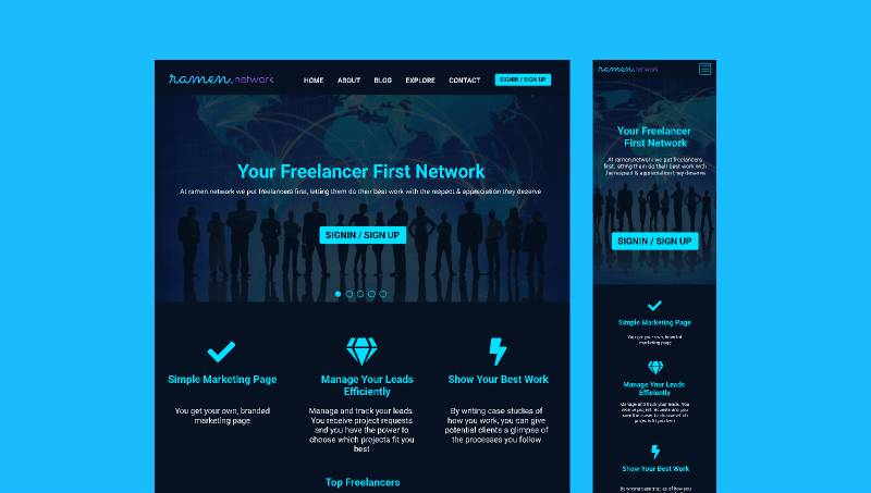 Ramen Freelancer Figma Website Template | UI4Free