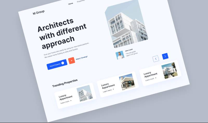 Real Estate Website - Header Figma Template | UI4Free