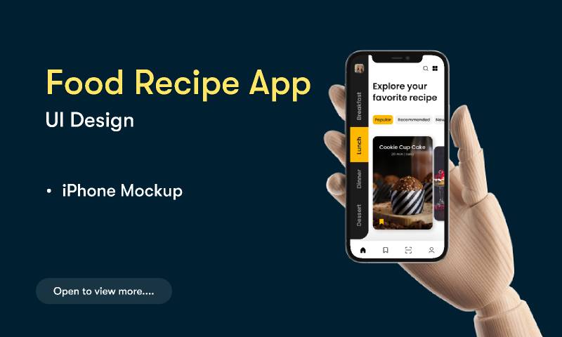 Recipe App UI Figma Mobile Template | UI4Free