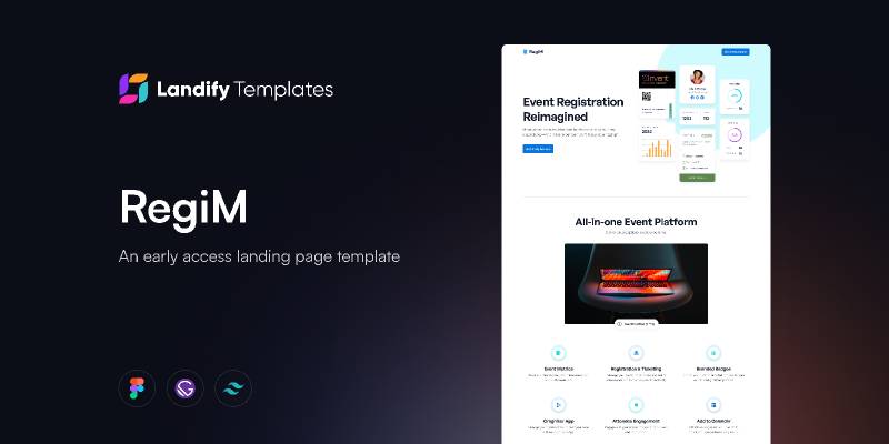 RegiM - Early Access Landing Page Template | UI4Free