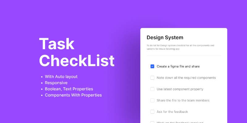 Responsive Task Checklist With Auto layout | UI4Free Responsive Task Checklist With Auto layout | UI4Free