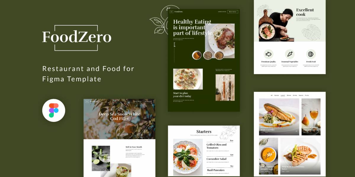 Restaurant and Food for Figma Web Template | UI4Free