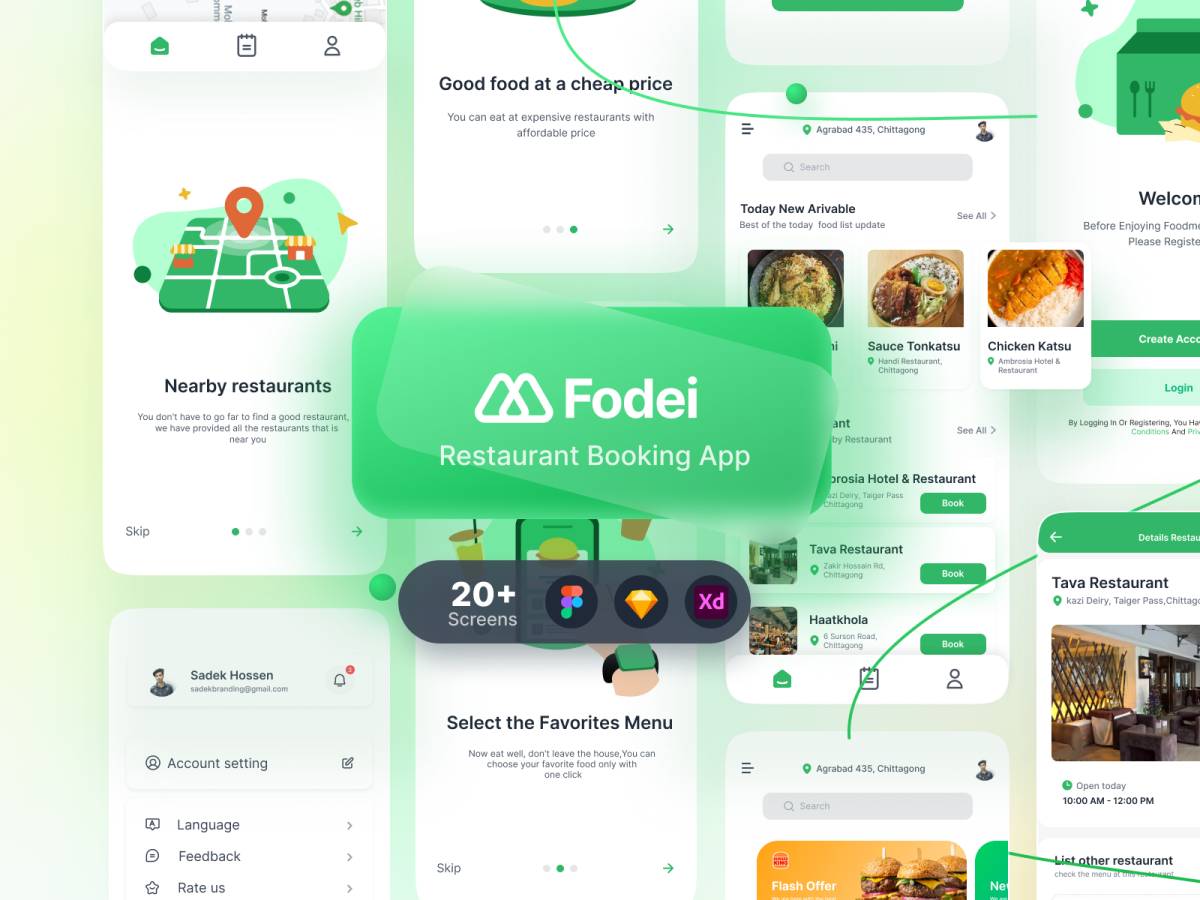 Restaurant Booking UI kit | UI4Free
