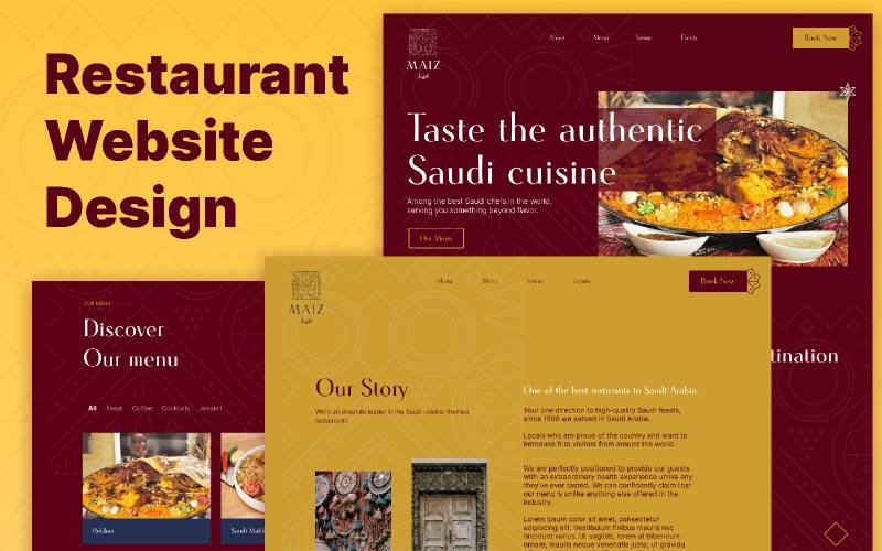 Restaurant website design figma template | UI4Free