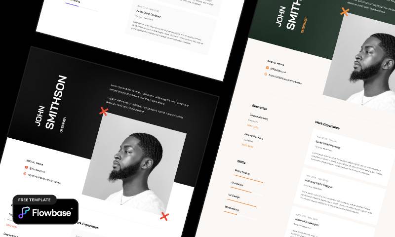 Resume Figma Website Template | UI4Free