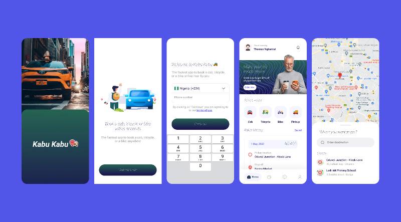 Rider Simple Cab ordering app figma template | UI4Free