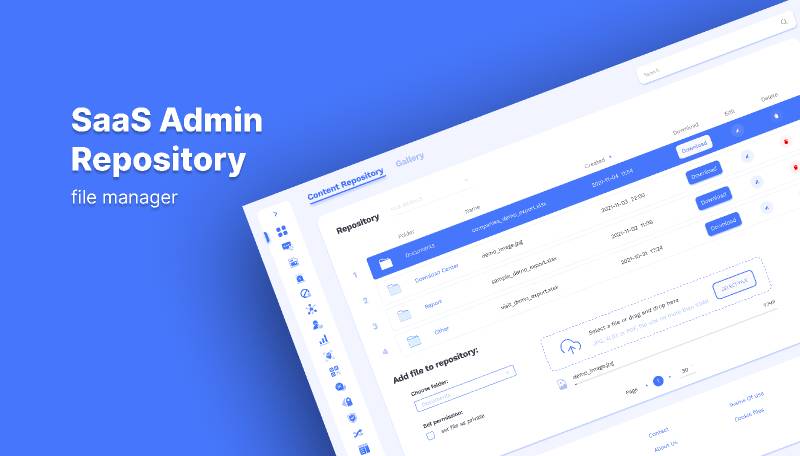 SaaS Admin Content Repository File Manager Figma Template | UI4Free