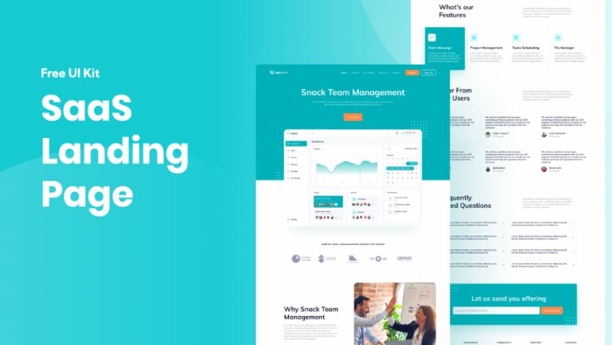 Figma Simple Landing Page With Grid - Ui4free.com
