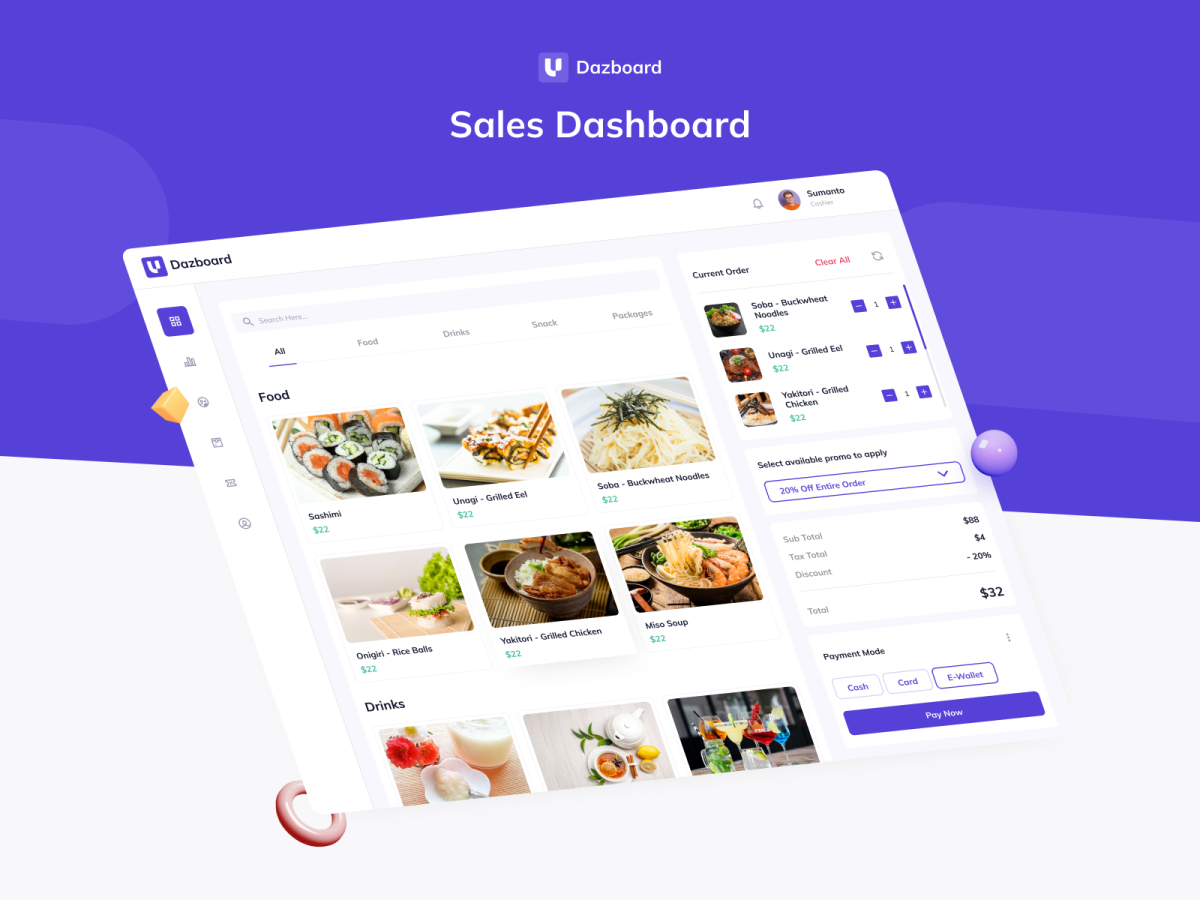 Sales Dashboard Design | UI4Free