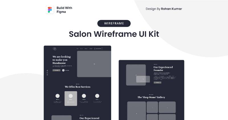 Salon Wireframe UI Kit Figma Template | UI4Free