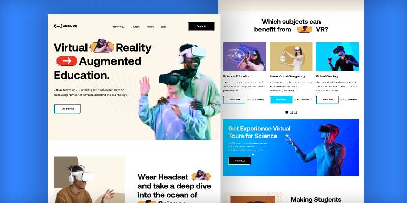 School VR (Learning page mobile responsive) | UI4Free