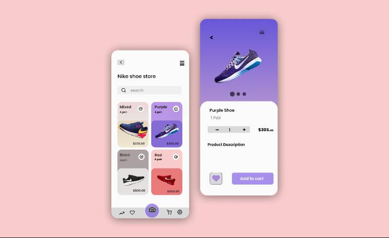 Shoe ordering App - Figma Mobile Template | UI4Free