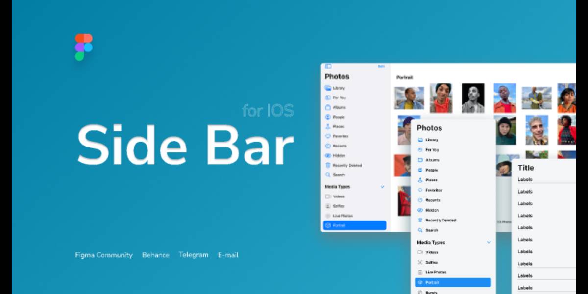 Side Bar for IOS - Figma Free UI Kit | UI4Free