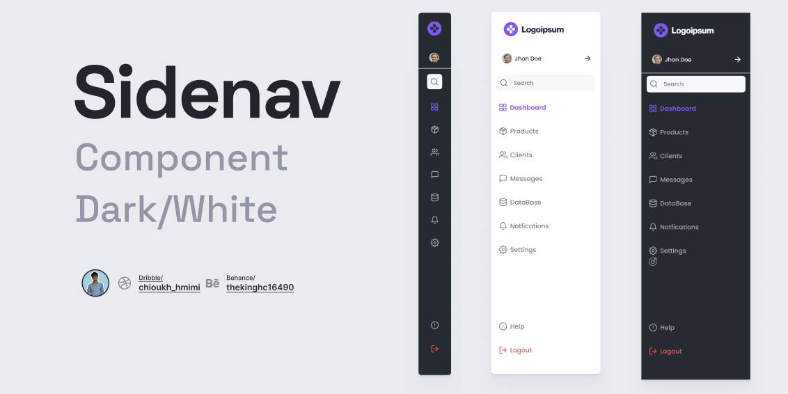 Side Bar Navigation Figma Ui Kit | UI4Free