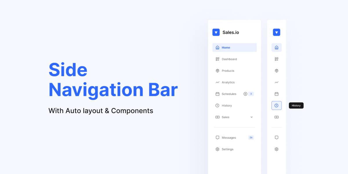 Side Navigation Bar Figma ui Kit | UI4Free