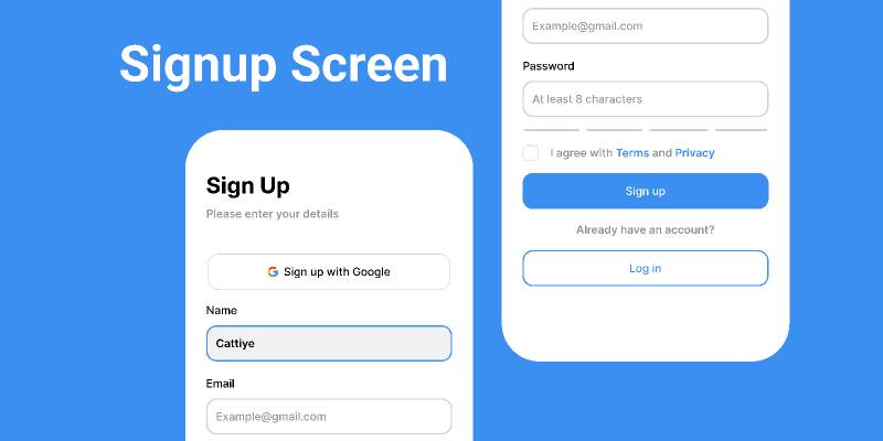 Sign Up Screen UI Figma Mobile Ui Kit | UI4Free Sign Up Screen UI Figma Mobile Ui Kit | UI4Free