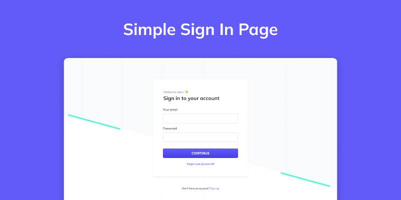 Simple Sign In Page Figma Web Ui Kit | UI4Free