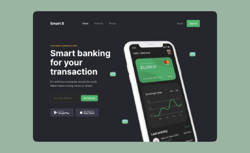 Smart Banking Website - Header Figma Web Ui Kit | UI4Free