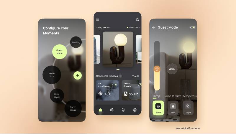 Smart Home Automation App Figma Mobile Template | UI4Free