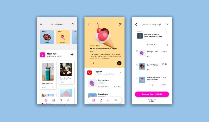 Snack Time app ui figma mobile template | UI4Free