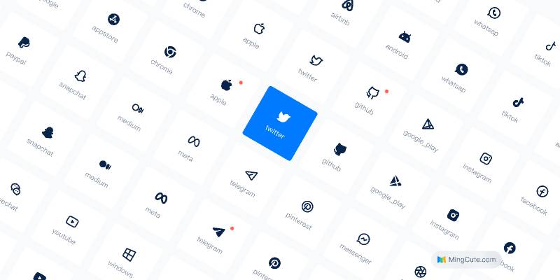 Social Media Icons MingCute Figma Template | UI4Free