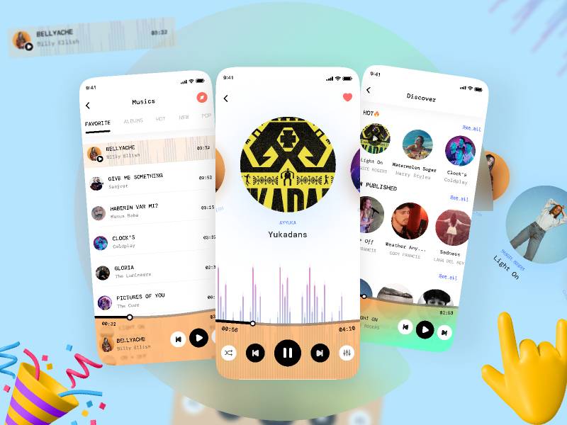 Softy Music player Figma Template | UI4Free