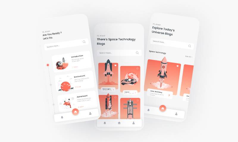 Space Online Learning App Figma Template | UI4Free