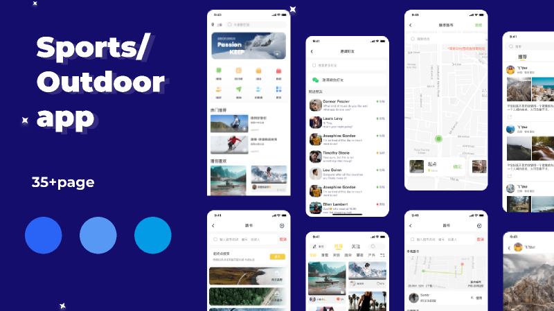 Sports Outdoor App Figma Mobile Template | UI4Free