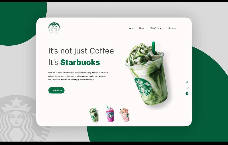 Starbucks Website Design Figma Template | UI4Free
