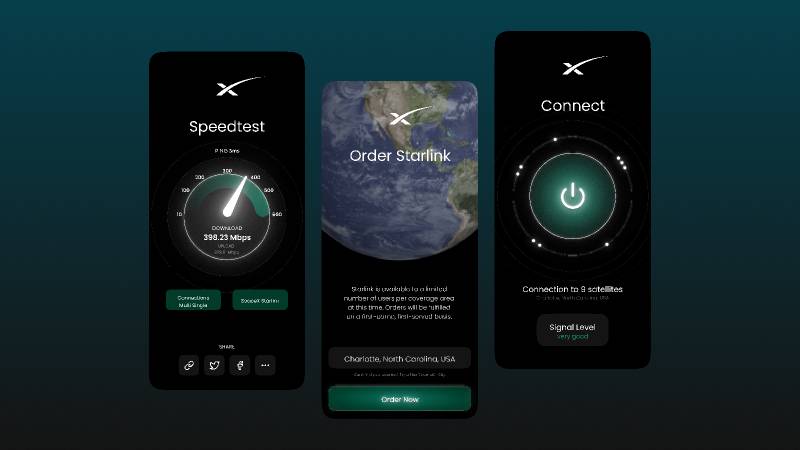 Starlink Control App Figma Mobile Ui Kit | UI4Free