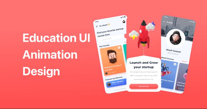 Startup Education Course UI Animation Design figma | UI4Free