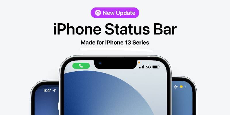 Status Bar iPhone 13 Series Figma Ui Kit | UI4Free