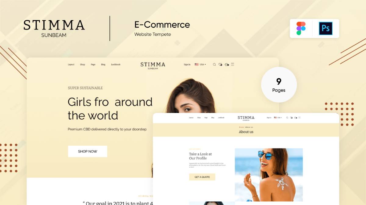 Stimma Fashion E-commerce Figma Template | UI4Free