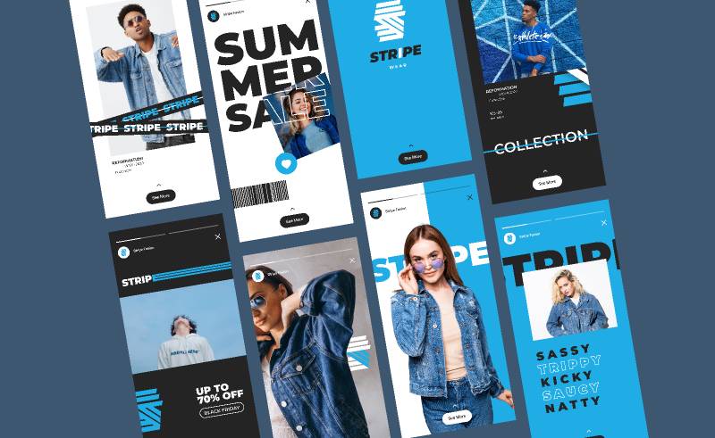 Stripe Fashion Branding Concept Figma Template | UI4Free
