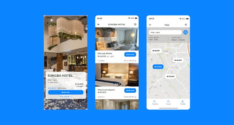 Sungba Hotel Figma Mobile App Template | UI4Free