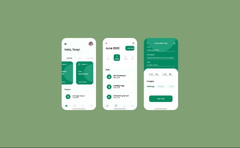 Task Scheduler Figma Mobile Template | UI4Free