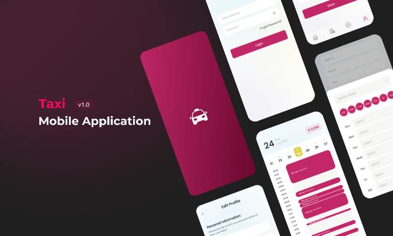 Taxi App Figma Mobile Template | UI4Free