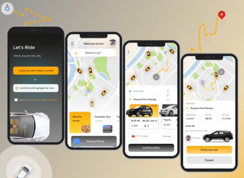 Taxi Booking - Free Figma Mobile Template | UI4Free