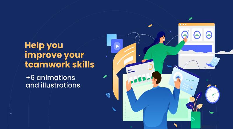 TeamWork illustration Figma Template | UI4Free