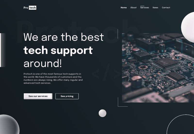 Tech Support Landing Page - Figma Website Template | UI4Free