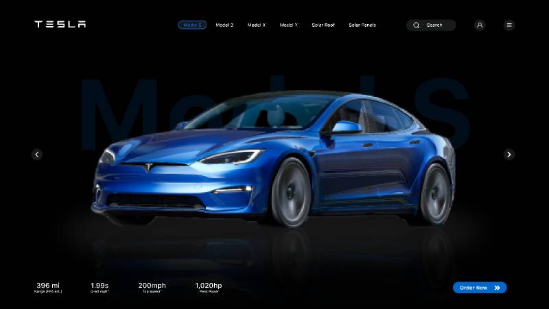 Tesla Landing page Concept - Figma Templates | UI4Free