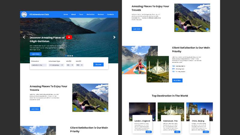 Tourist Figma Website Template | UI4Free