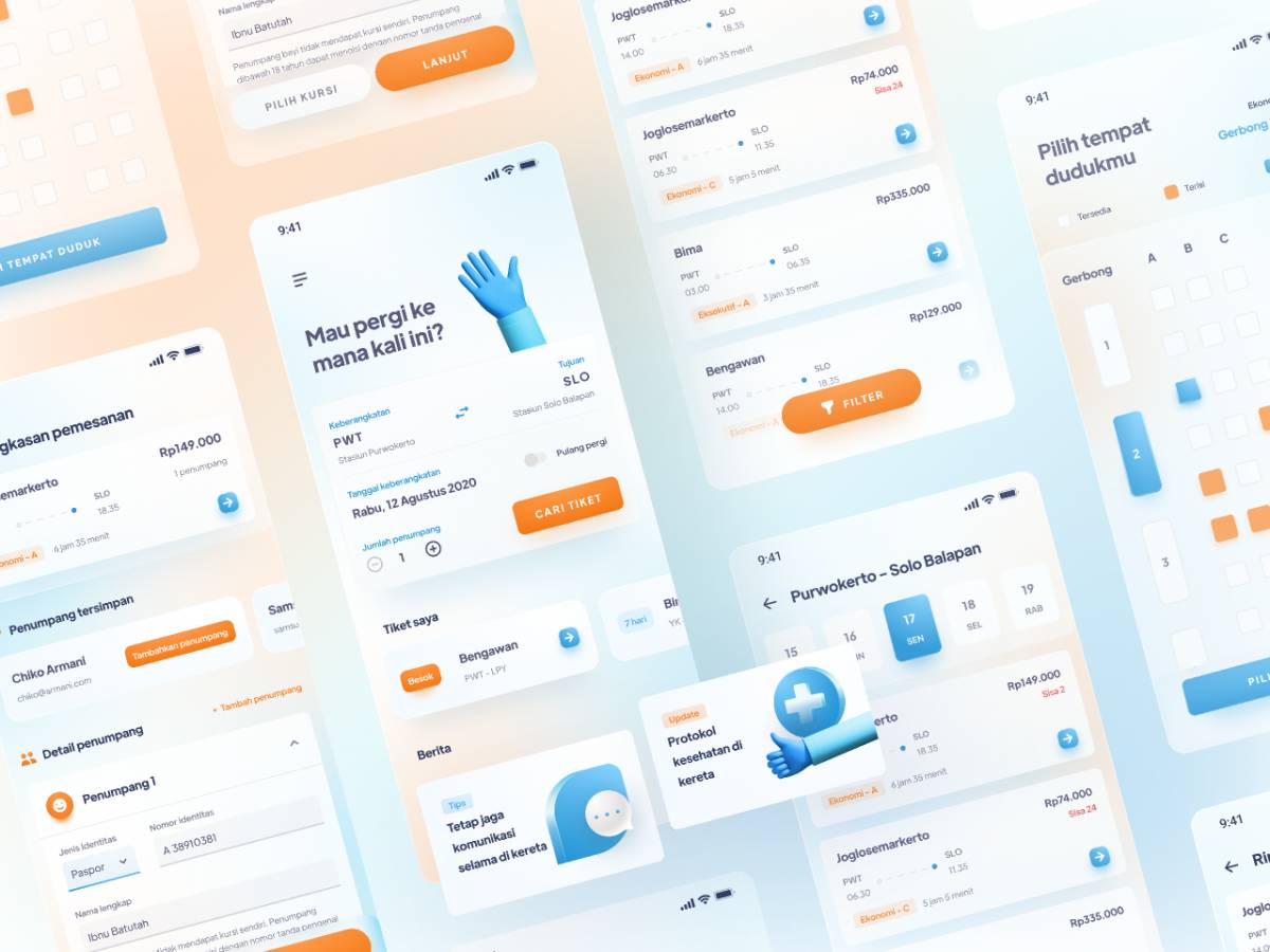 Train Ticketing App UI Figma | UI4Free