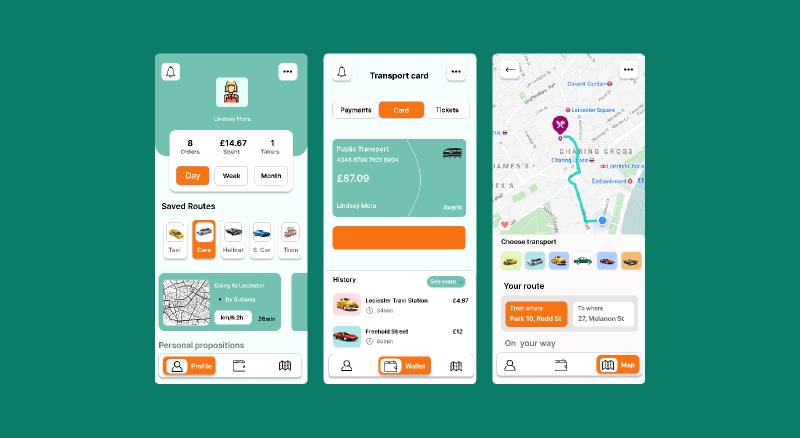 Transport App Figma Mobile Template | UI4Free