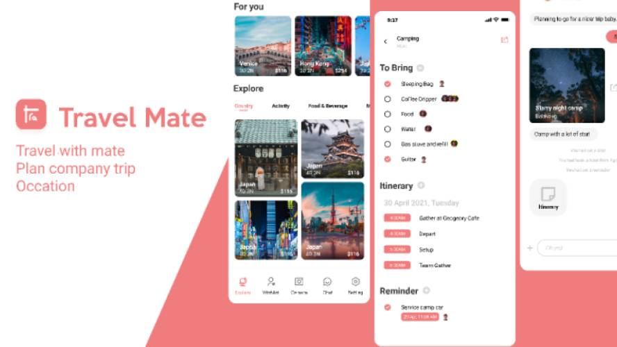 Places Travel Figma Mobile Template - Ui4free.com