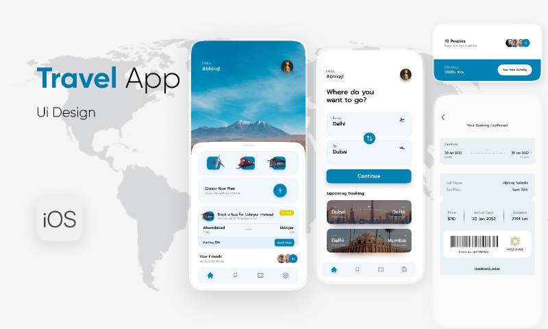Travel app Ui Design Figma Mobile App Template | UI4Free