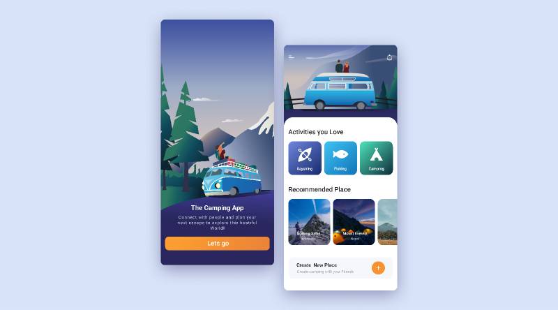 Travel Mobile app figma template | UI4Free
