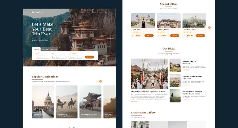 Travel Website Figma Template | UI4Free
